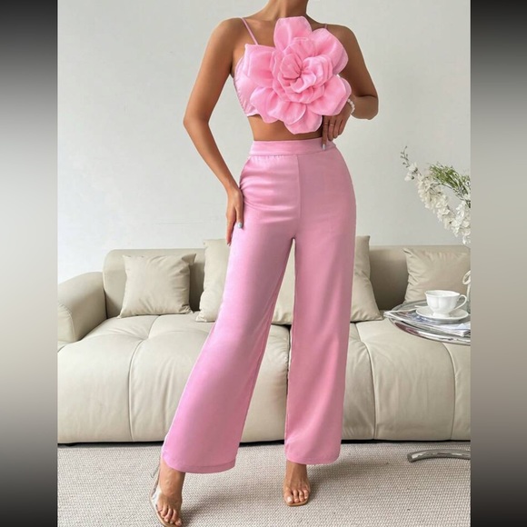 Rebellious Rose | Pants & Jumpsuits | 2pcsset Floral Printed Shirred ...